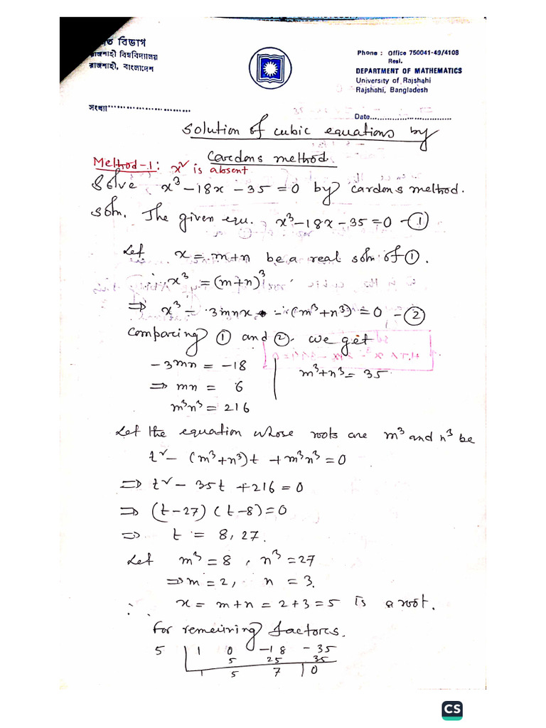 2 Algebra Cubic Equation | PDF