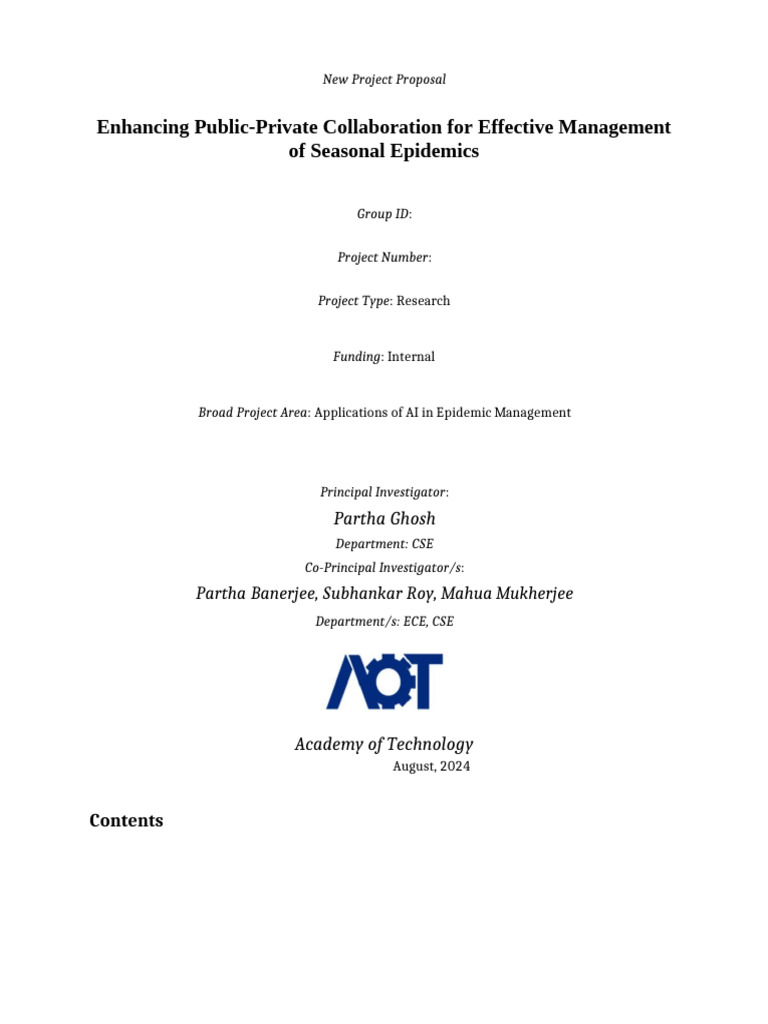 Project Proposal Format (AoT) | PDF | Mosquito | Medical Diagnosis