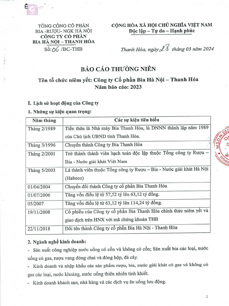 Bao Cao Thuong Nien 2023 | PDF