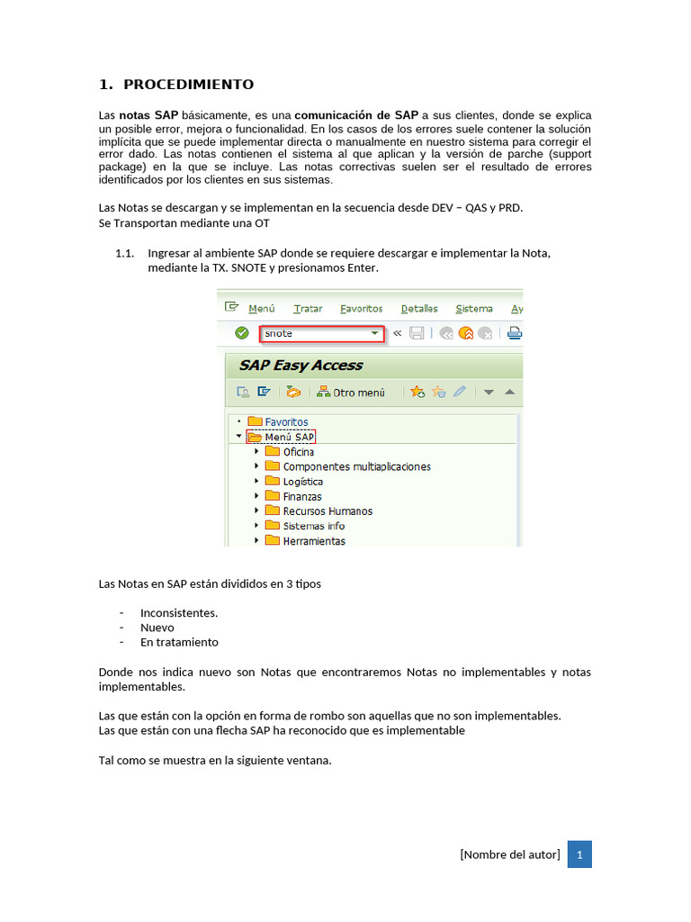 Implementación de Notas SAP: Guía Paso a Paso | PDF | Informática | Ciencias de la Computación