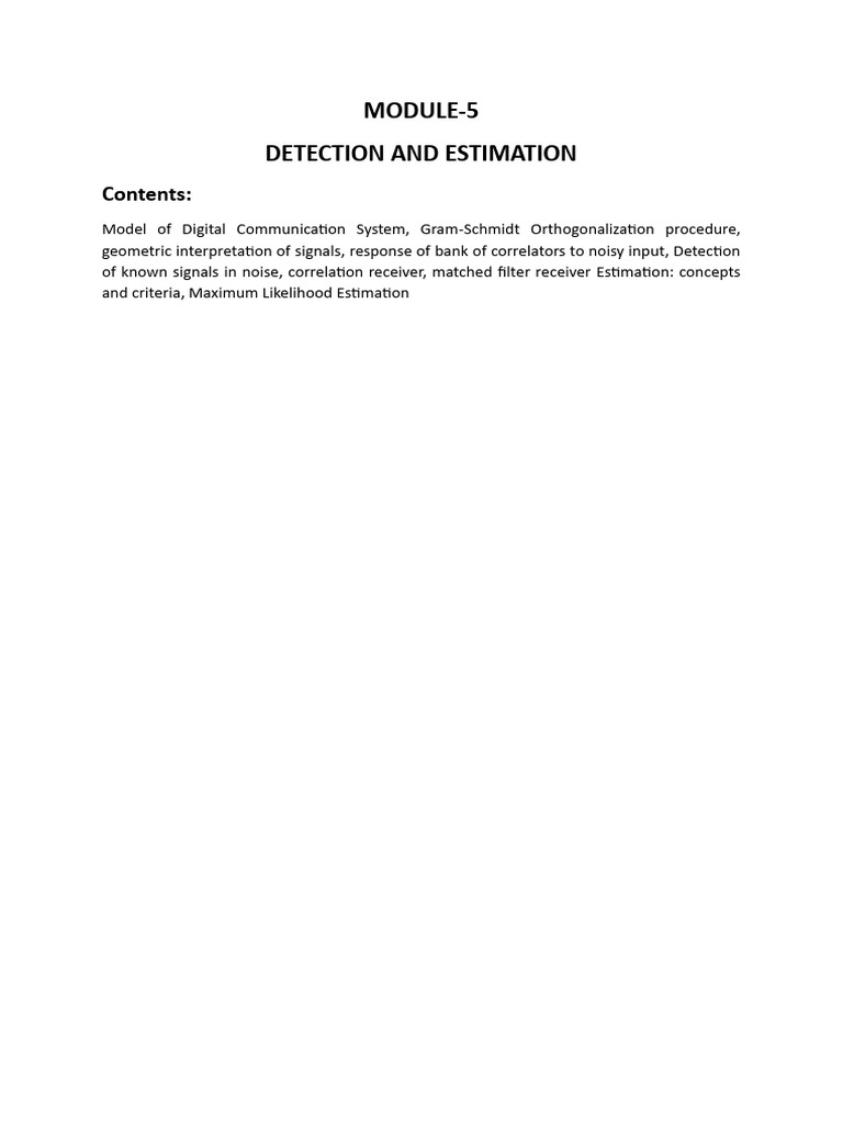 22ece52 Module 5 Detection And Estimation Pdf Estimation Theory