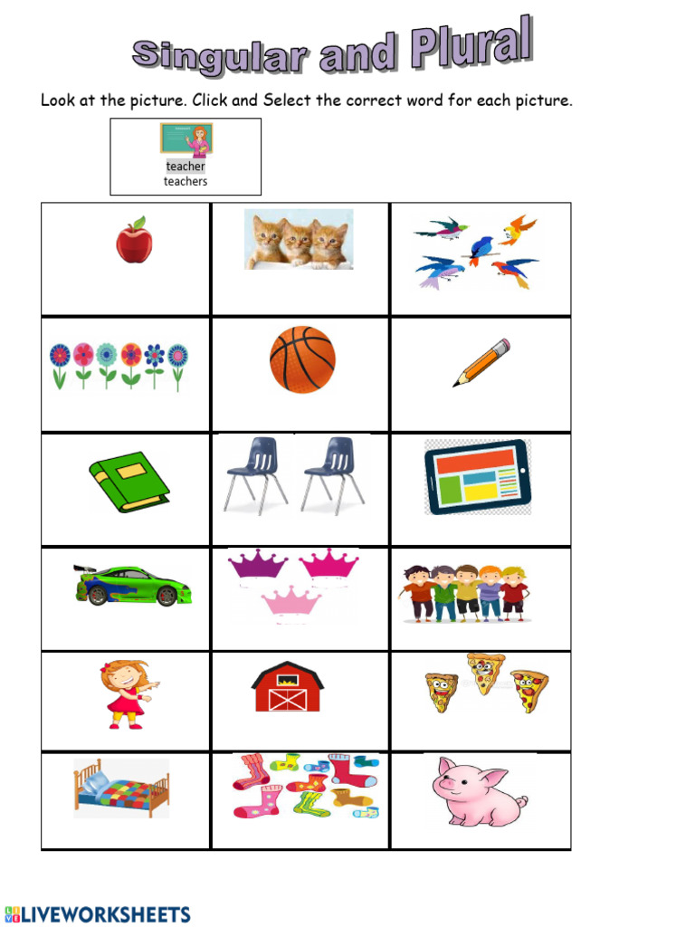 Look at The Picture. Click and Select The Correct Word For Each Picture ...