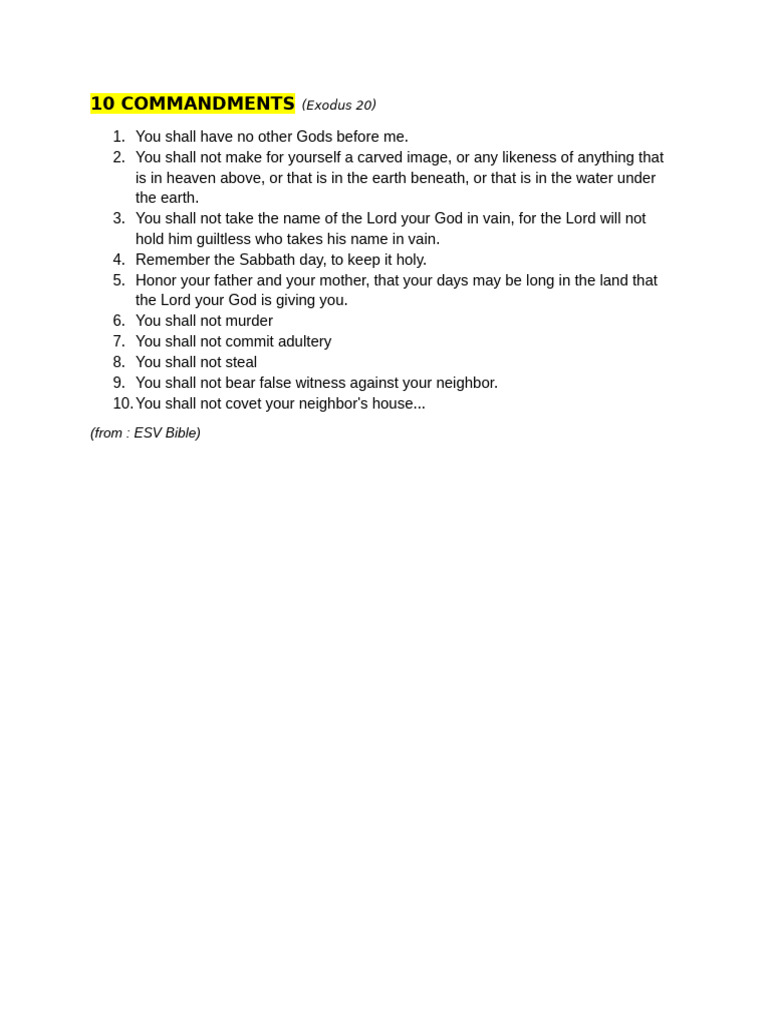 10 Commandments | PDF