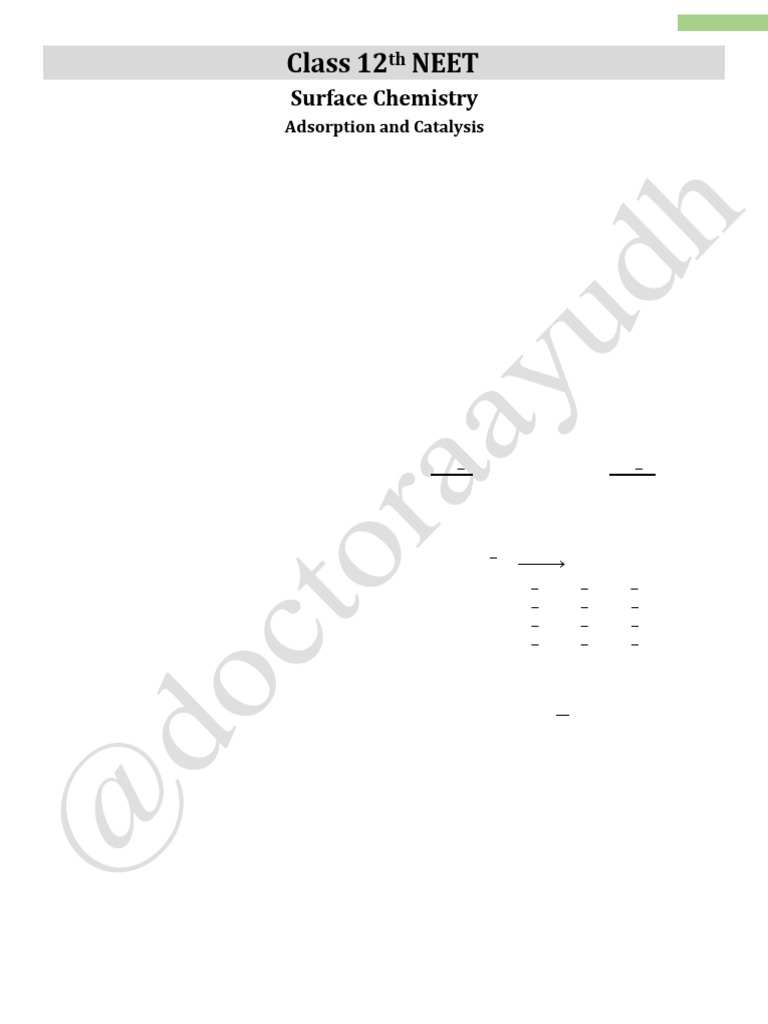 Surface Chemistry | PDF | Adsorption | Colloid