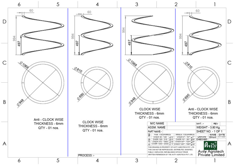 Technical Drawing for Avity Agrotech | PDF