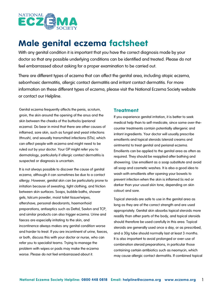 Male Genital Eczema Jul 21 | PDF | Dermatitis | Topical Medication