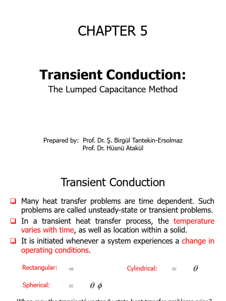 Hmt21 ID CHP 5a Transient Conduction Lumped System | PDF | Heat ...