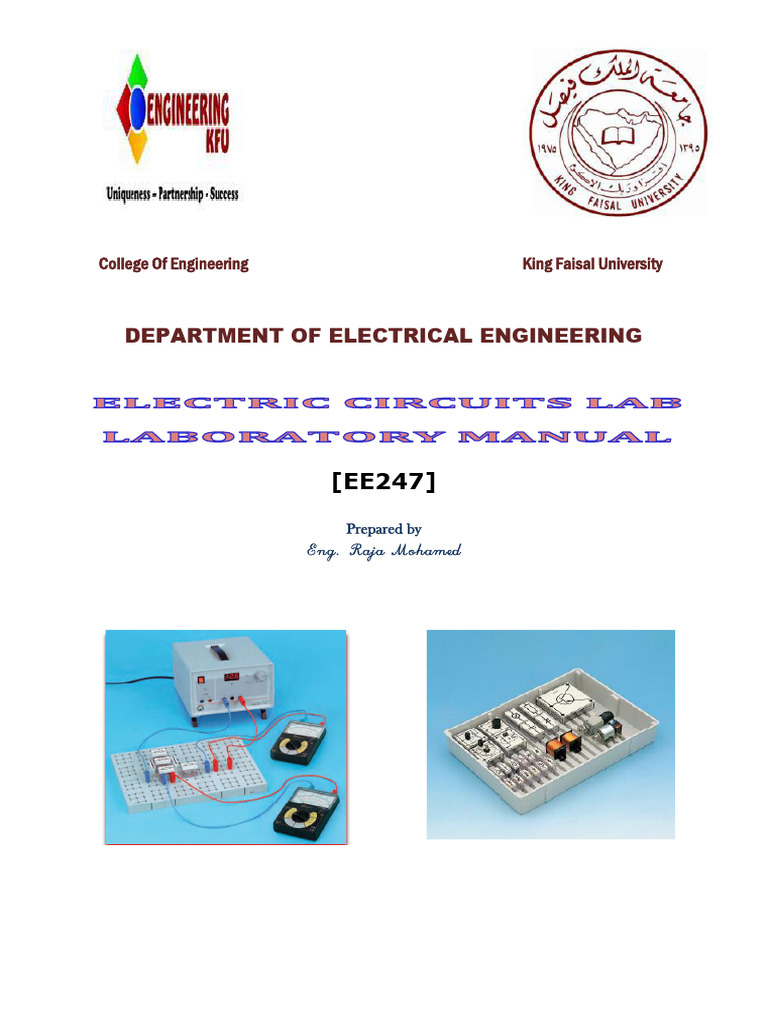 Electric Circuits Lab Manual (EE247) | PDF | Resistor | Electrical Network