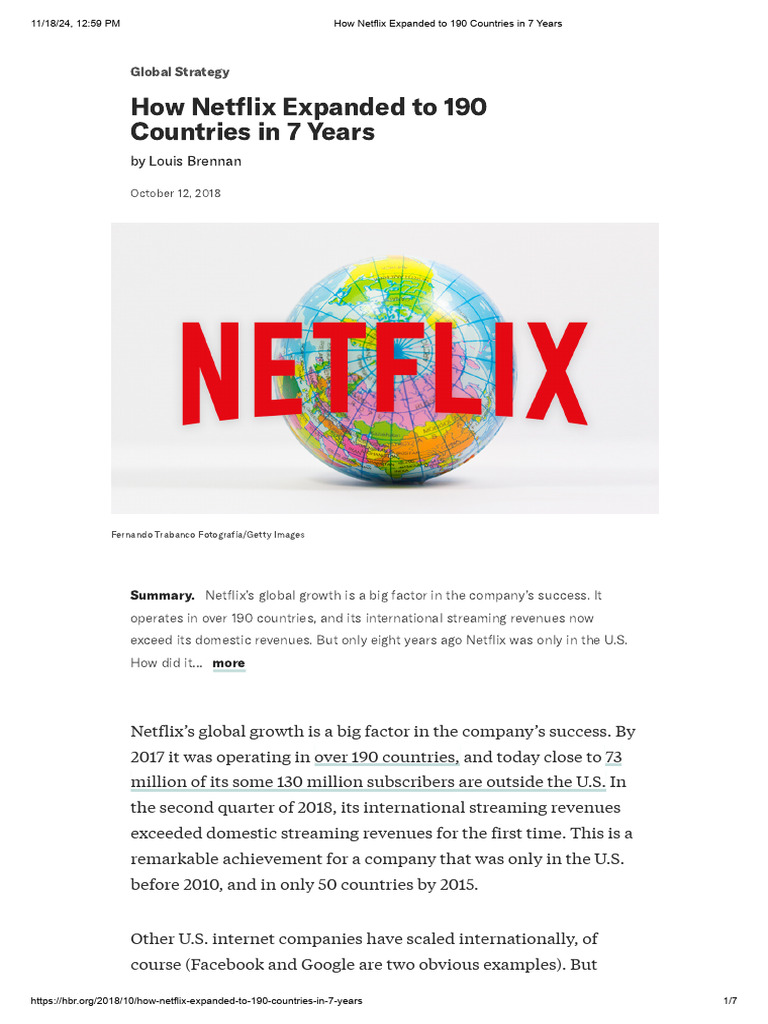 Netflix's Global Expansion Journey | PDF | Netflix | Internet