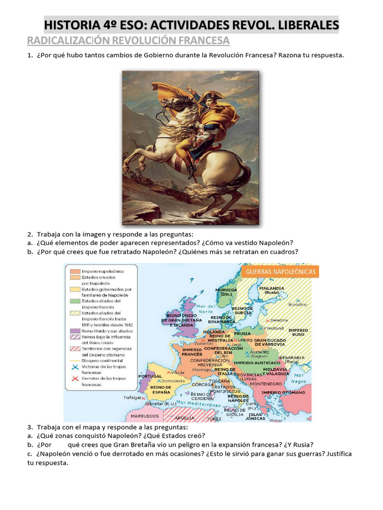 ACTIVIDADES. Revoluciones Liberales - CORTOdocx | PDF