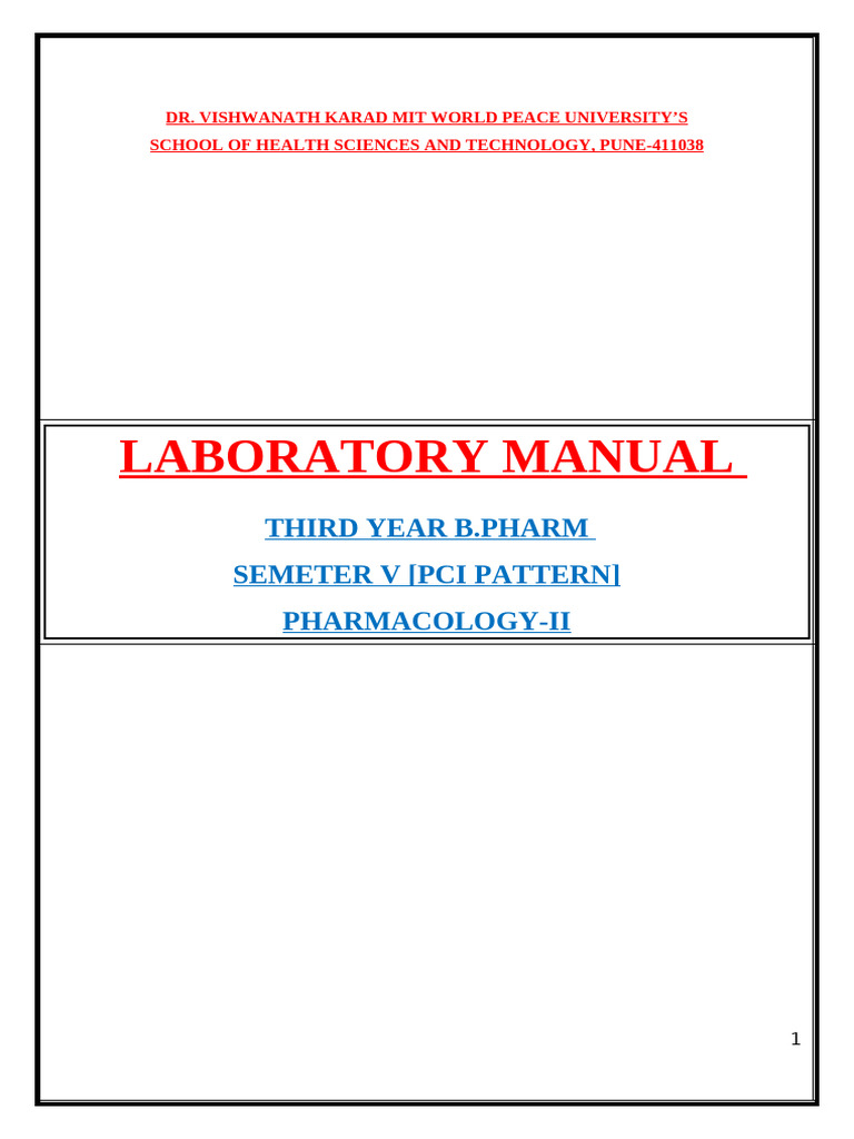 Lab - Manual - Sem - V (1) (Recovered) | PDF | Acetylcholine | Muscle ...