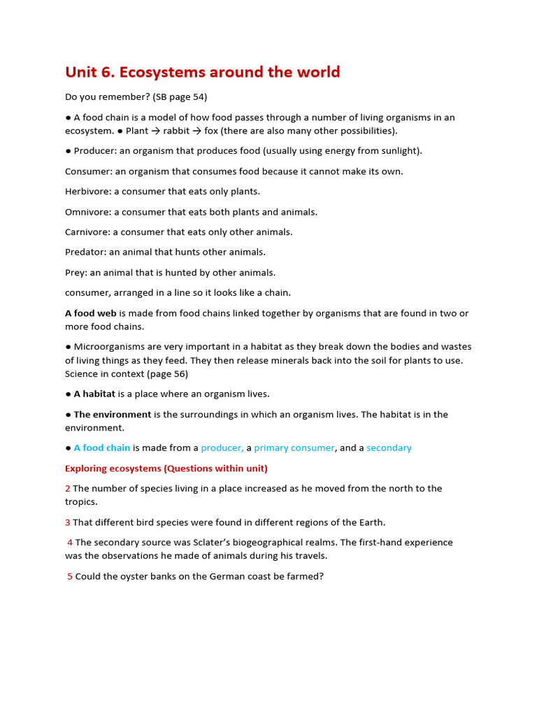 Global Ecosystems and Food Chains Explained | PDF | Marsupials | Foods