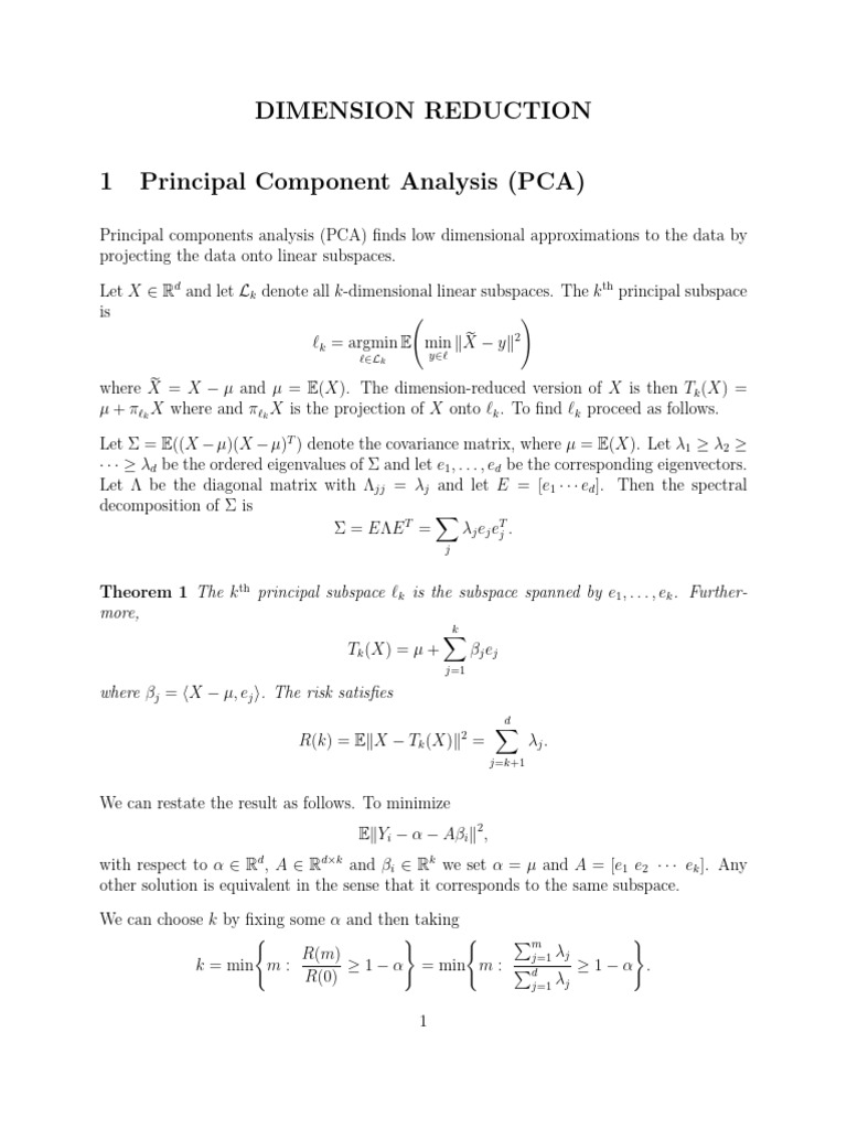 Dimension Reduction | PDF | Principal Component Analysis | Eigenvalues And Eigenvectors