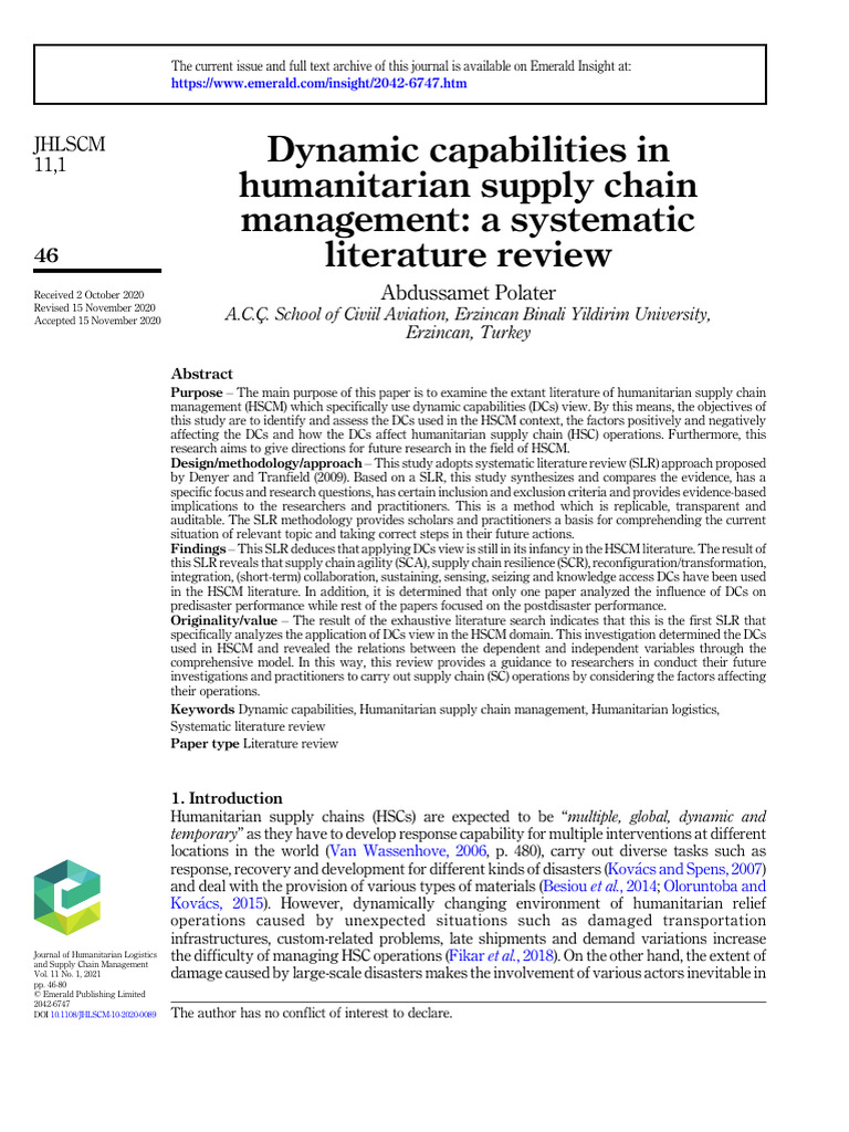 Dynamic Capabilities | PDF | Supply Chain Management | Supply Chain