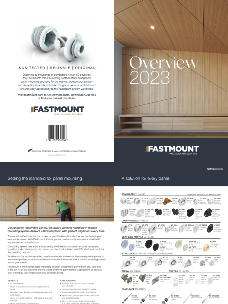 Brochure Panel Fasteners Range Overview Fastmount | PDF | Screw