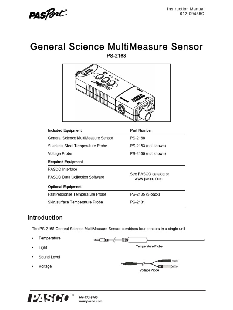 PASPORT General Science Sensor Manual PS 2168 | PDF | Interface (Computing) | Software
