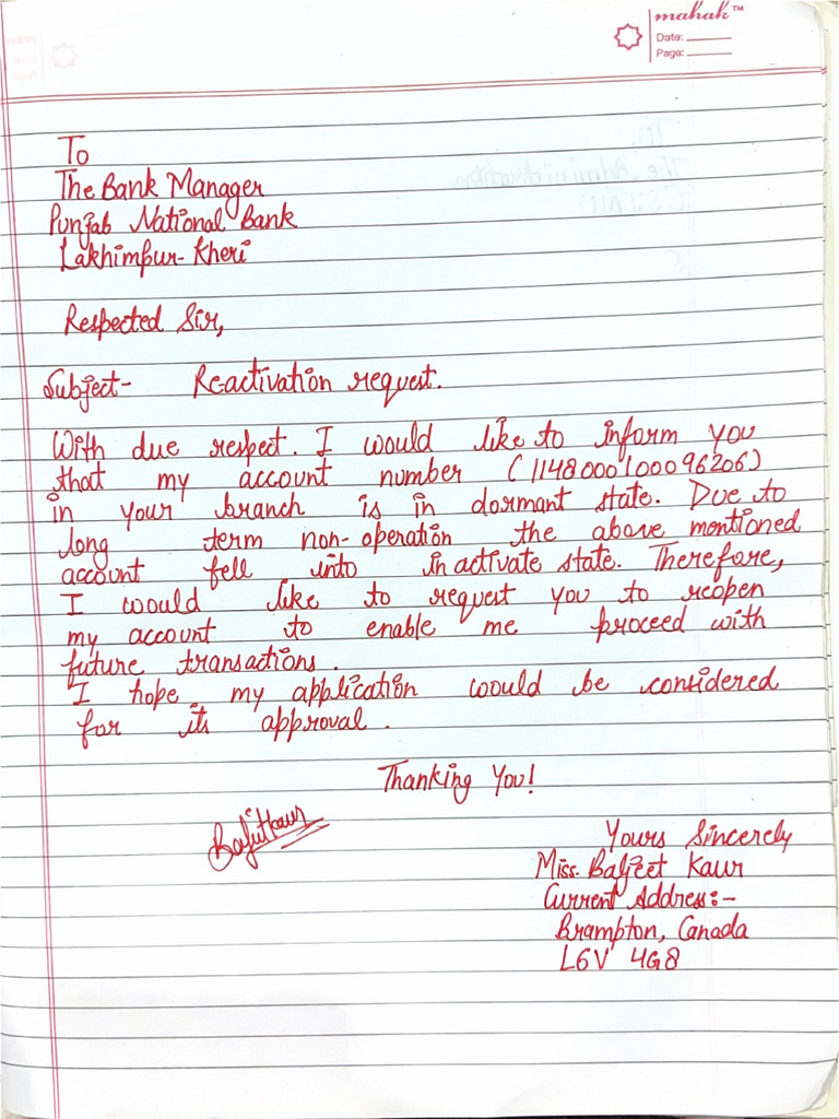 Bank Letter | PDF
