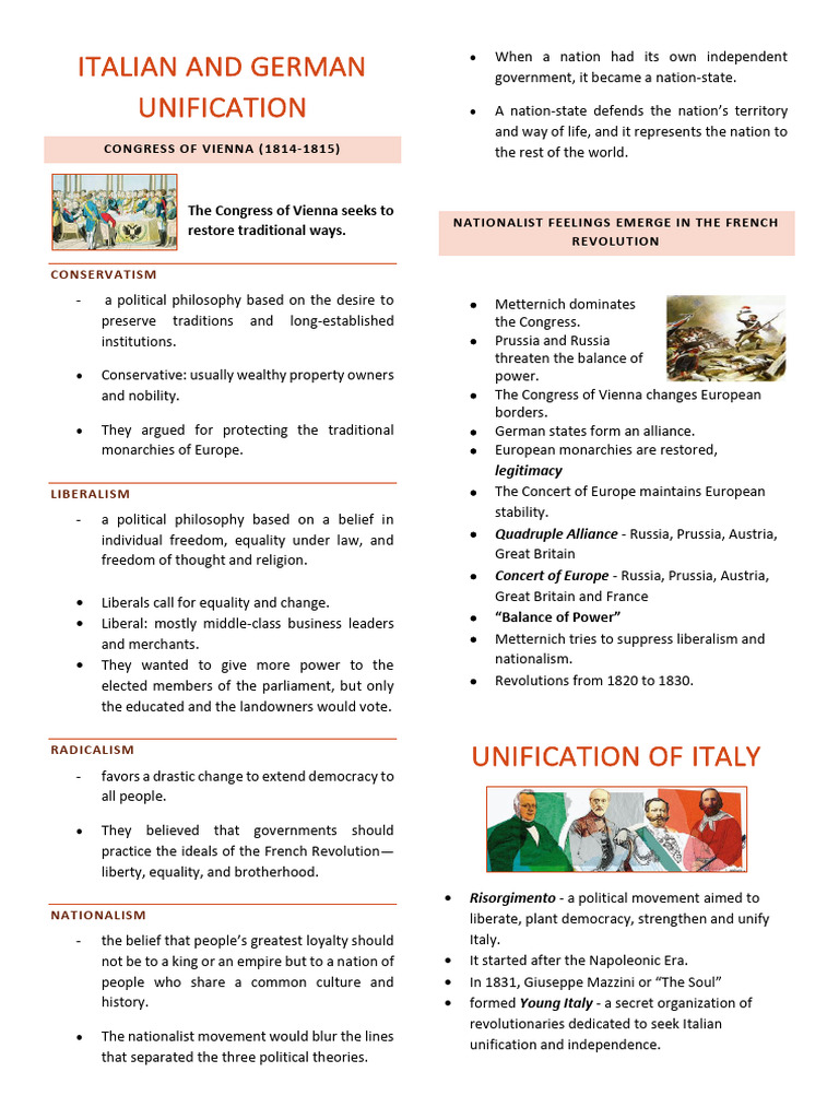 CHAPTER 7 - Italian and German Unification | PDF | German Empire ...