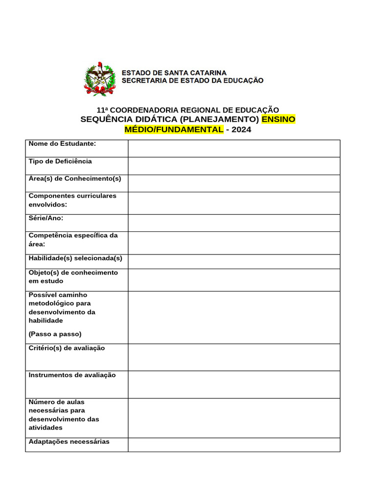 Modelo - Sequência Didática - 2024 FORMAÇÃO - E.book | PDF | Carreira e ...