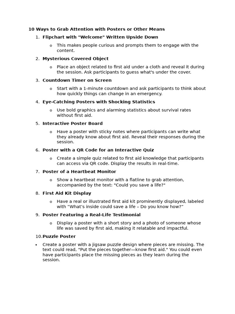 10 Ways To Grab Attention With Posters or Other Means | PDF
