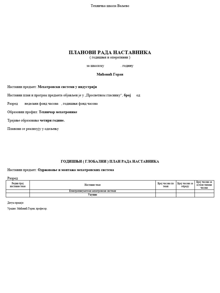 Mehatronski Sistemi U Industriji MG | PDF