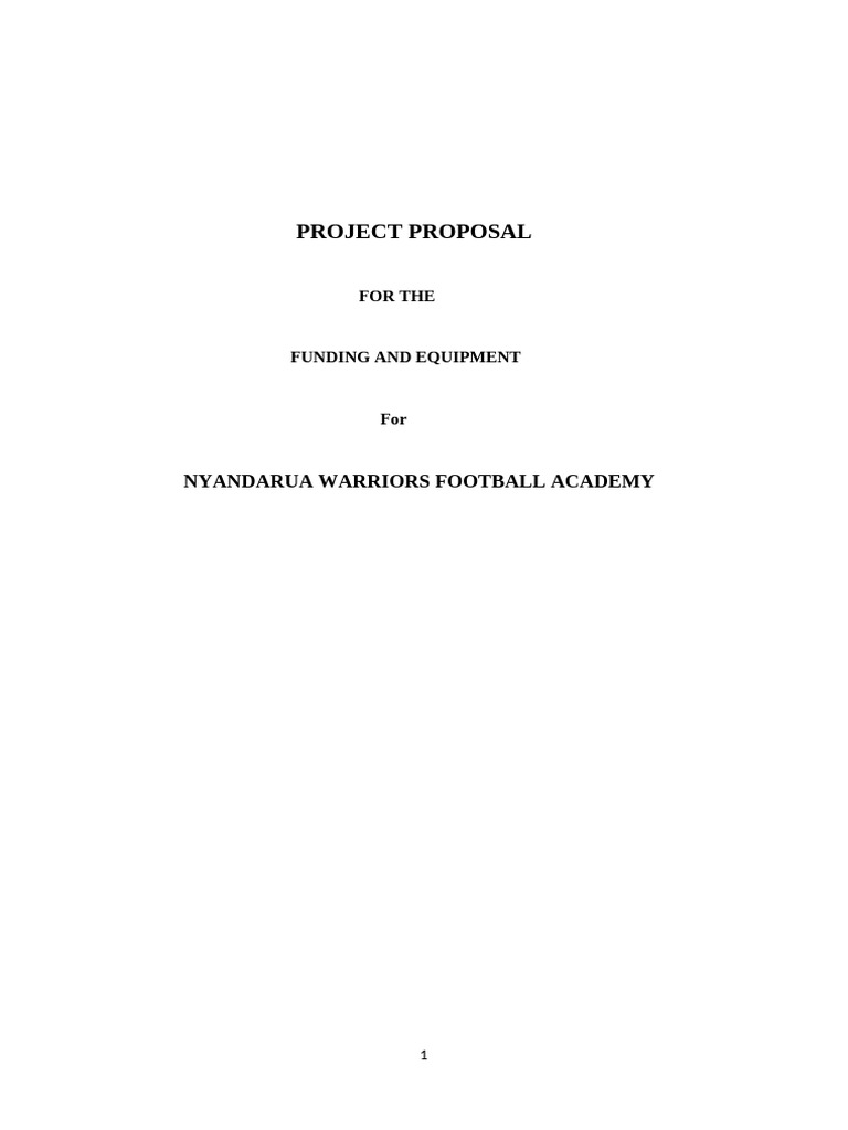 Nyandarua Warriors Football Academy Proposal | PDF | Attitude (Psychology)