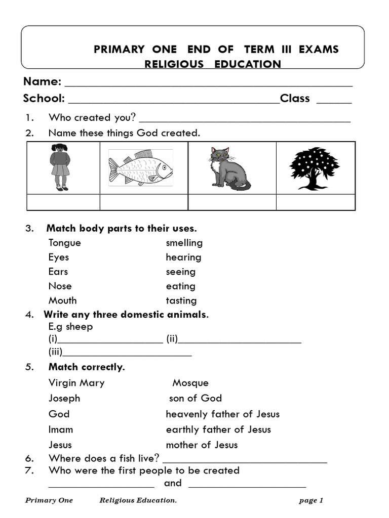 Primary One Religious Education | PDF | Language Arts & Discipline