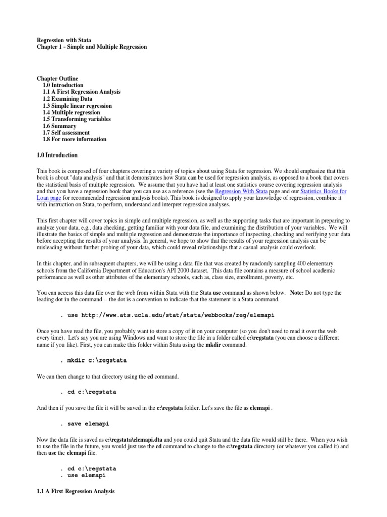 Regression With Stata | PDF | Coefficient Of Determination | Regression Analysis
