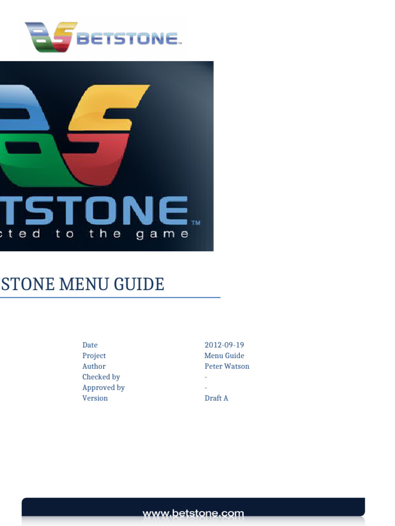 Betstone Menu Guide | PDF | Computers | Business