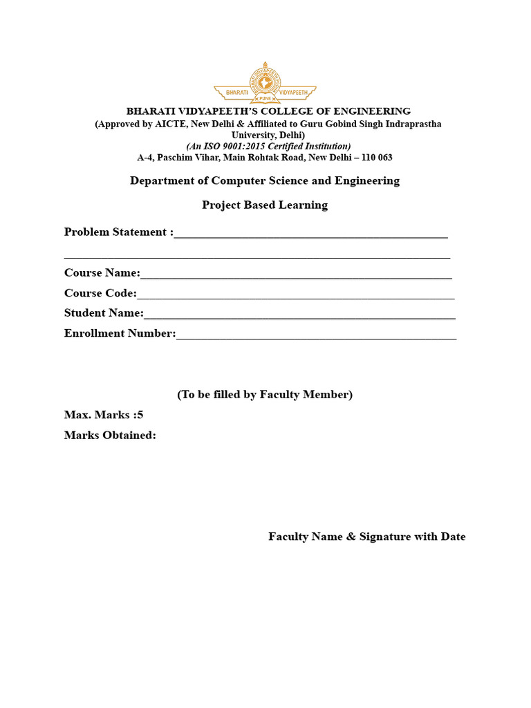 PBL Cover Page | PDF