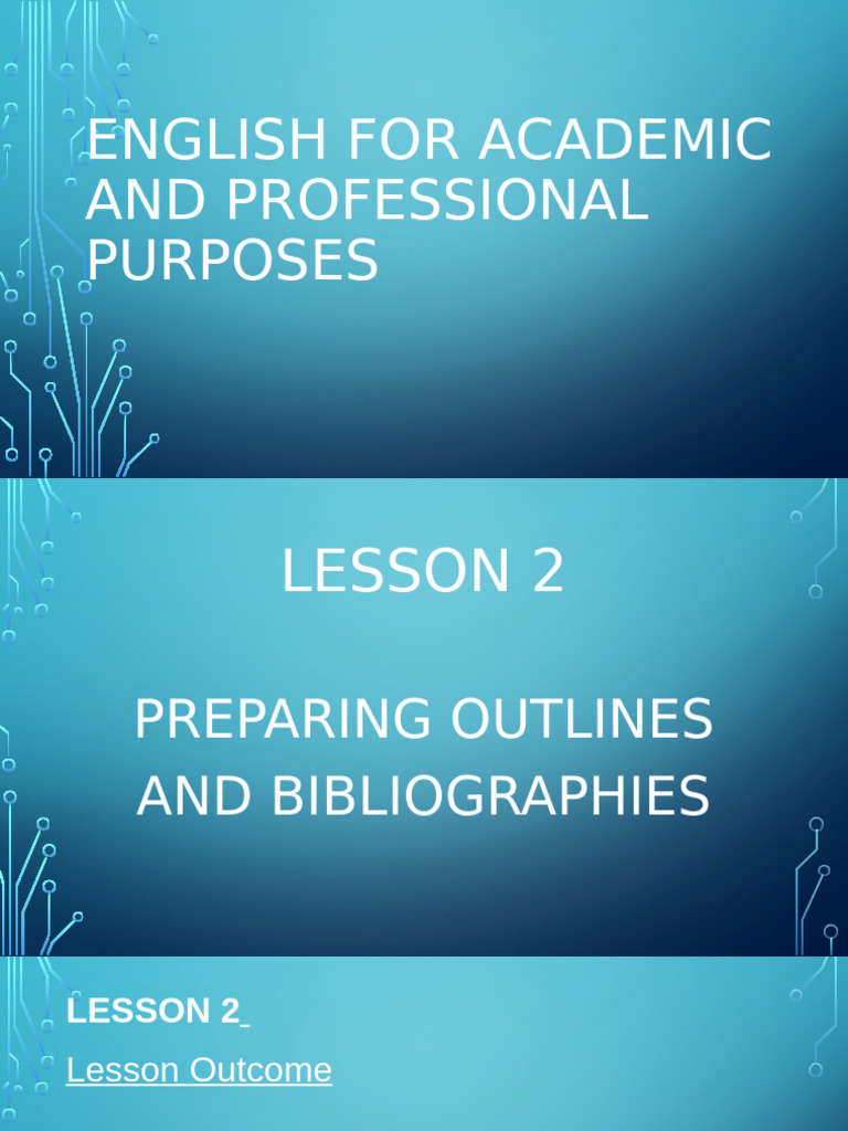 EAPP Outlining | PDF