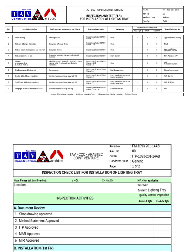 ITP-1093-201-14AB Rev00 - (JV Rev00) Lighting Tray | PDF