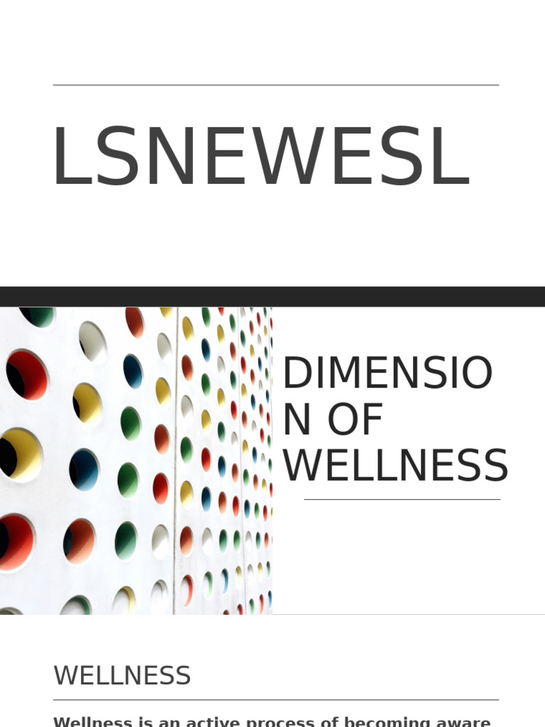 Dimensions of Wellness Explained | PDF