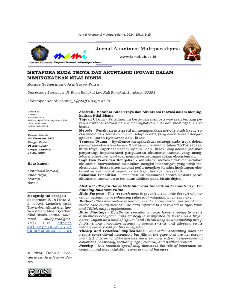 Contoh Jamal Ub | PDF | Bisnis | Pengelolaan Keuangan & Uang