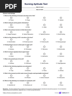 Nursing Entrance Exam Sample Questions | PDF