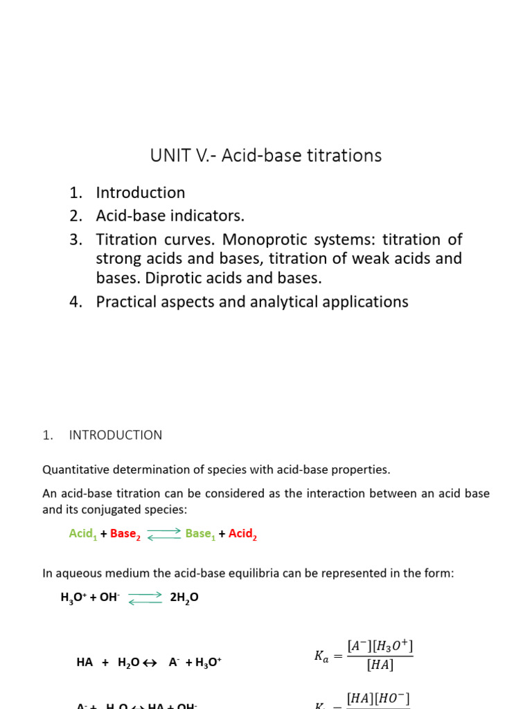 Unit 5 (2) | PDF | Acid | Titration