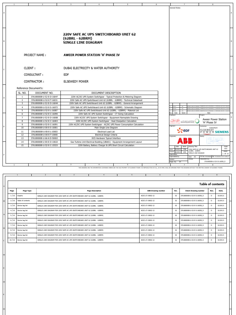 Aweer Power Station UPS Switchboard Diagram | PDF | Electrical ...