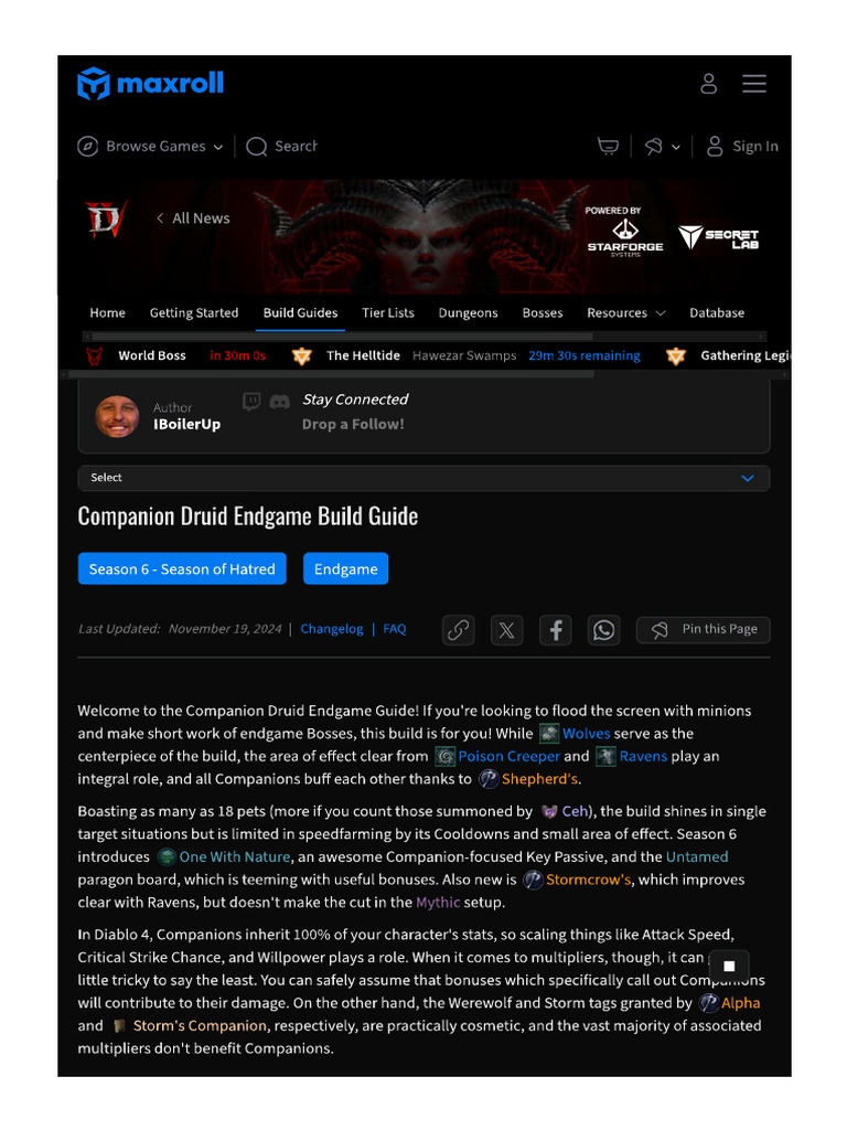 Companion Druid Diablo 4 | PDF