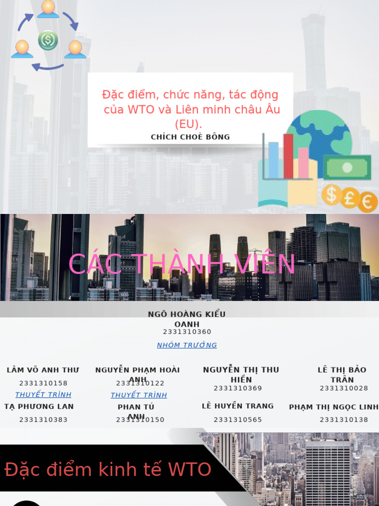 Đặc điểm, chức năng và tác động của tổ chức thương mại quốc tế WTO và Liên minh châu Âu (EU) | PDF