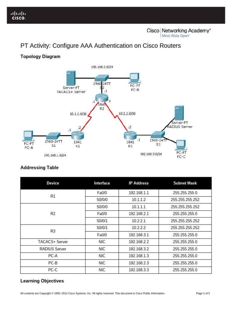 Session3 - PTActA - AAA | PDF | Radius | Login