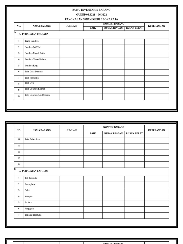 Buku Inventaris Barang | PDF