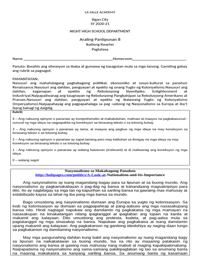 g8 3rd Quarter Assessment | PDF