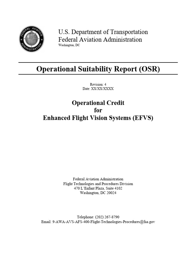 Operational Suitability Report (OSR) | PDF | Aviation | Aircraft