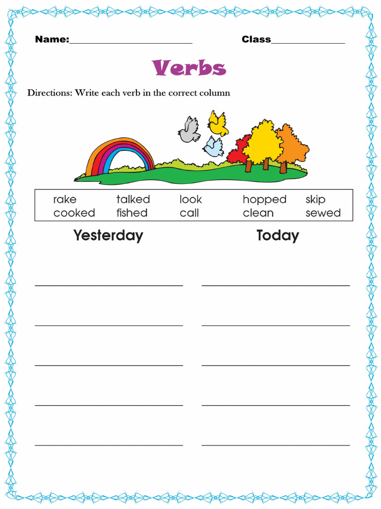 Verb Worksheets | PDF