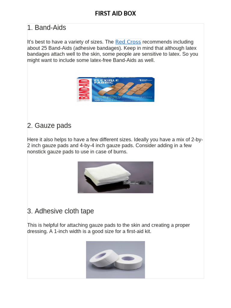 Band-Aids: First Aid Box | PDF | Wellness | Lifestyle