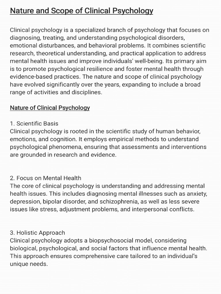 Clinical Psychology | PDF