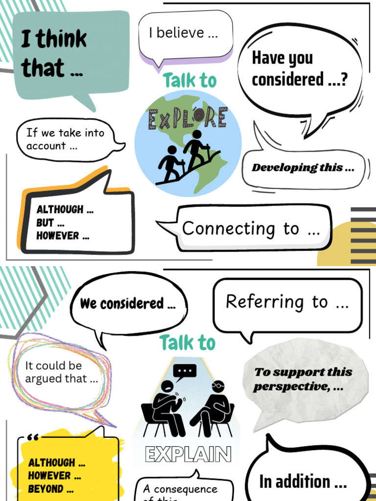 Talk To EXPLORE and EXPLAIN Posters | PDF | Language Arts & Discipline ...