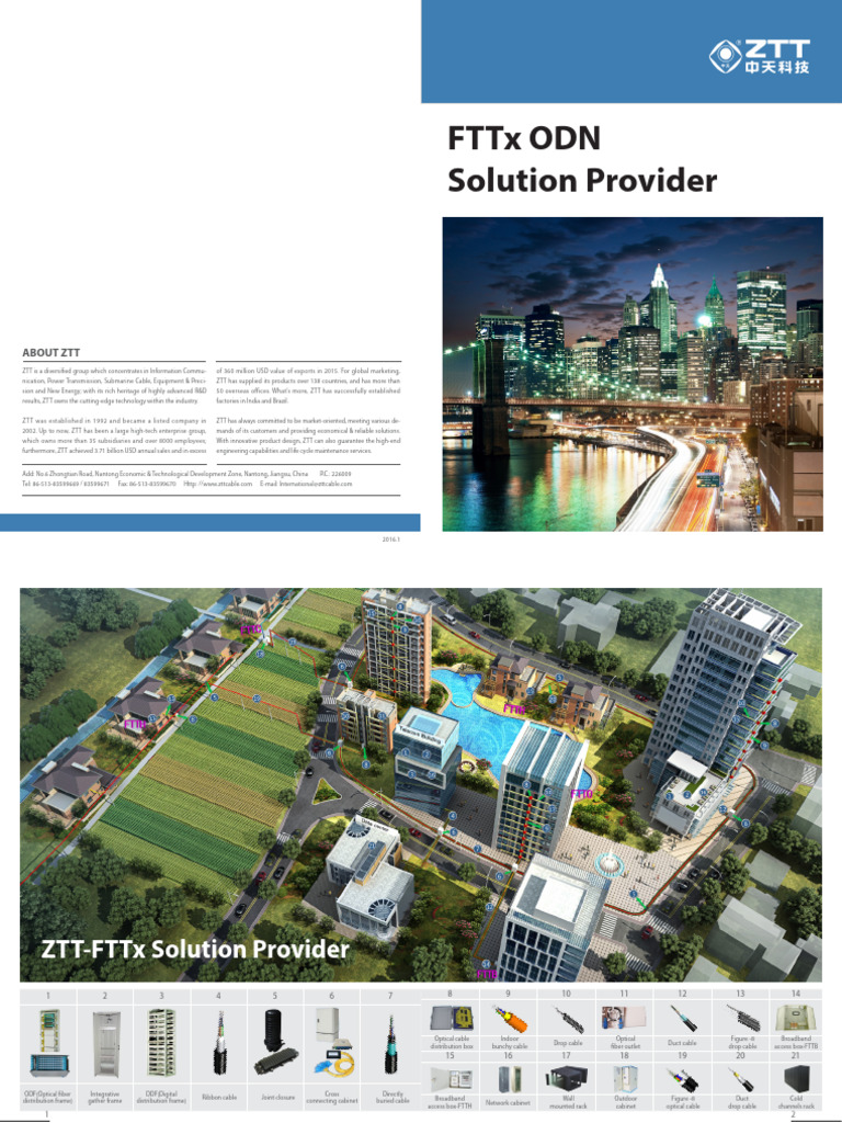 ZTT FTTX Products | PDF | Optical Fiber | Fiber To The X