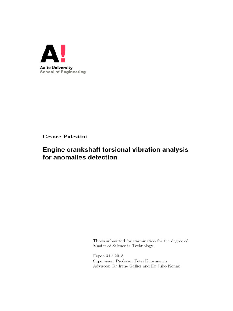 Engine Crankshaft Torsional Vibration Analysis For Anomalies Detection | PDF | Machine Learning ...