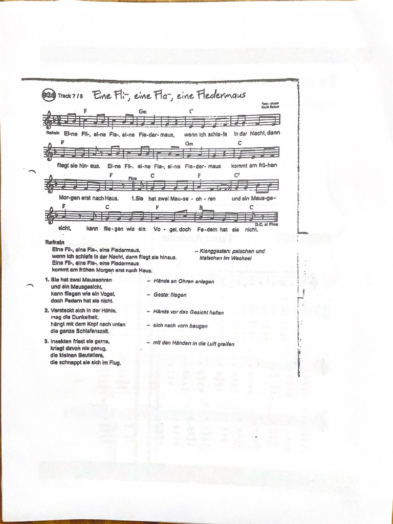 Eine Fli, Fla, Fledermaus | PDF